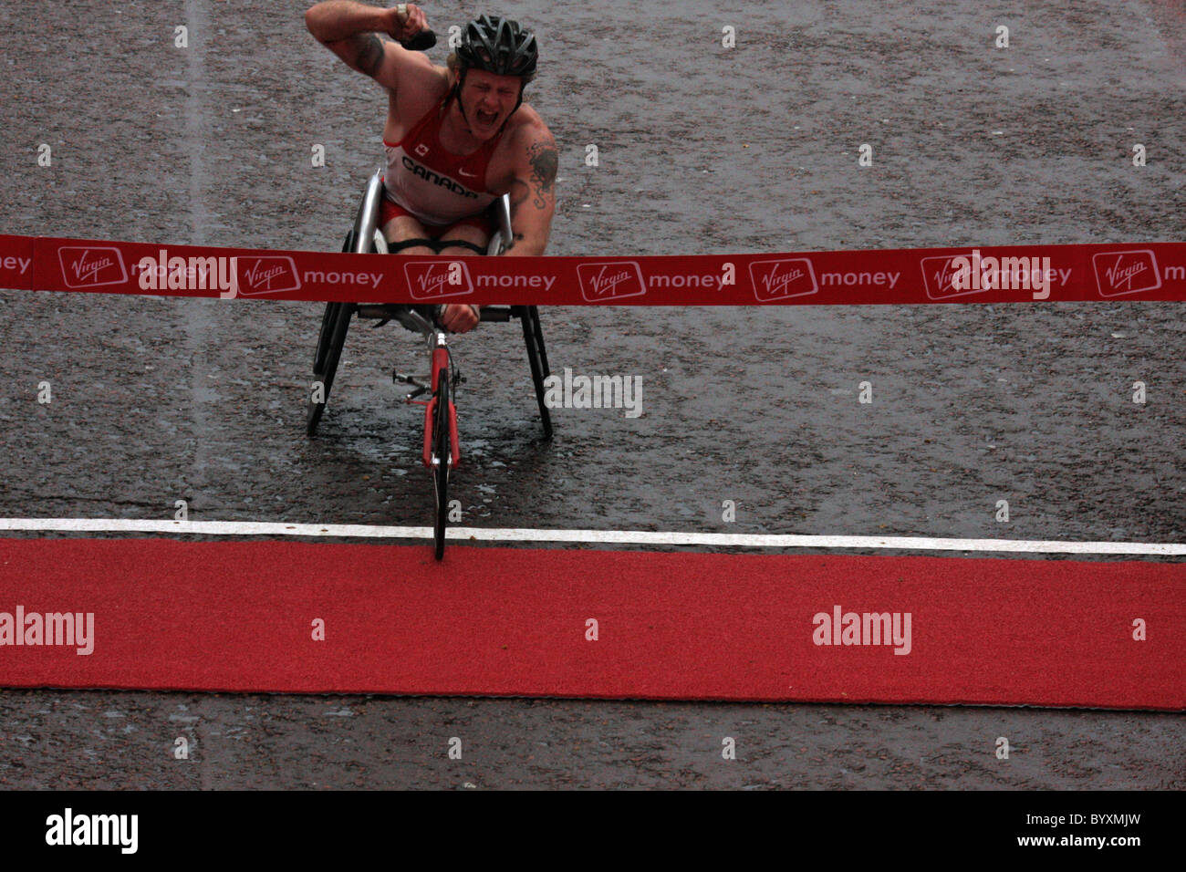Josh Cassidy from Canada winner of the 2010 wheelchair London Marathon ...