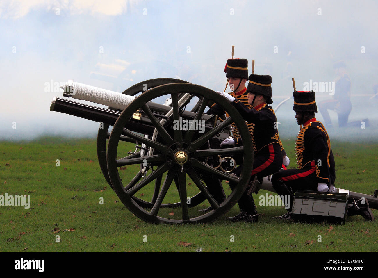 Smoke drifts from canon fire Stock Photo - Alamy