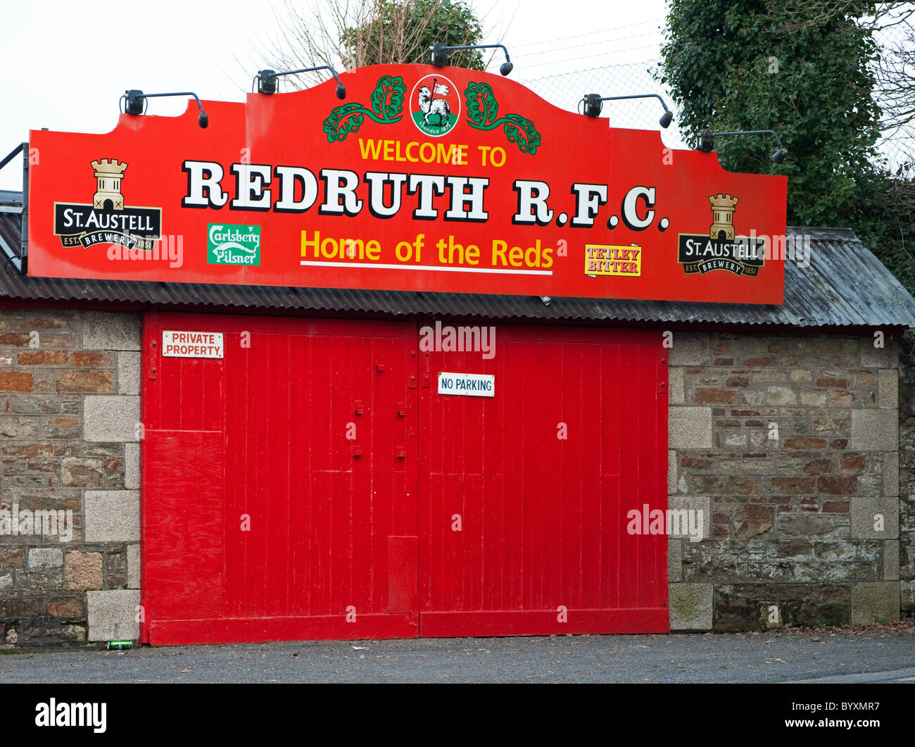 The welcome sign over the gates at Redruth, rugby club, Redruth ...