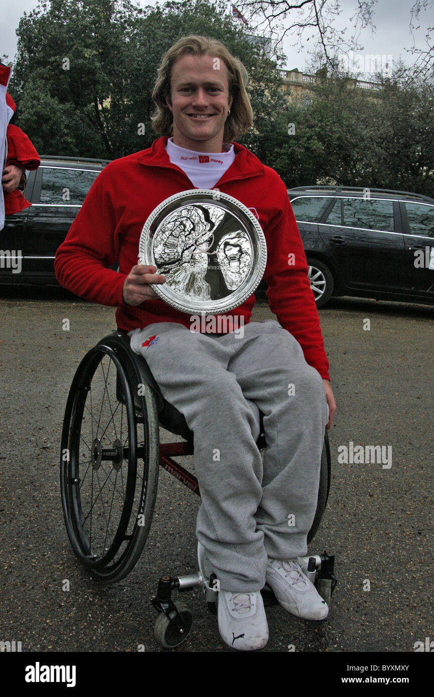 Josh Cassidy from Canada winner of the 2010 wheelchair London Marathon ...