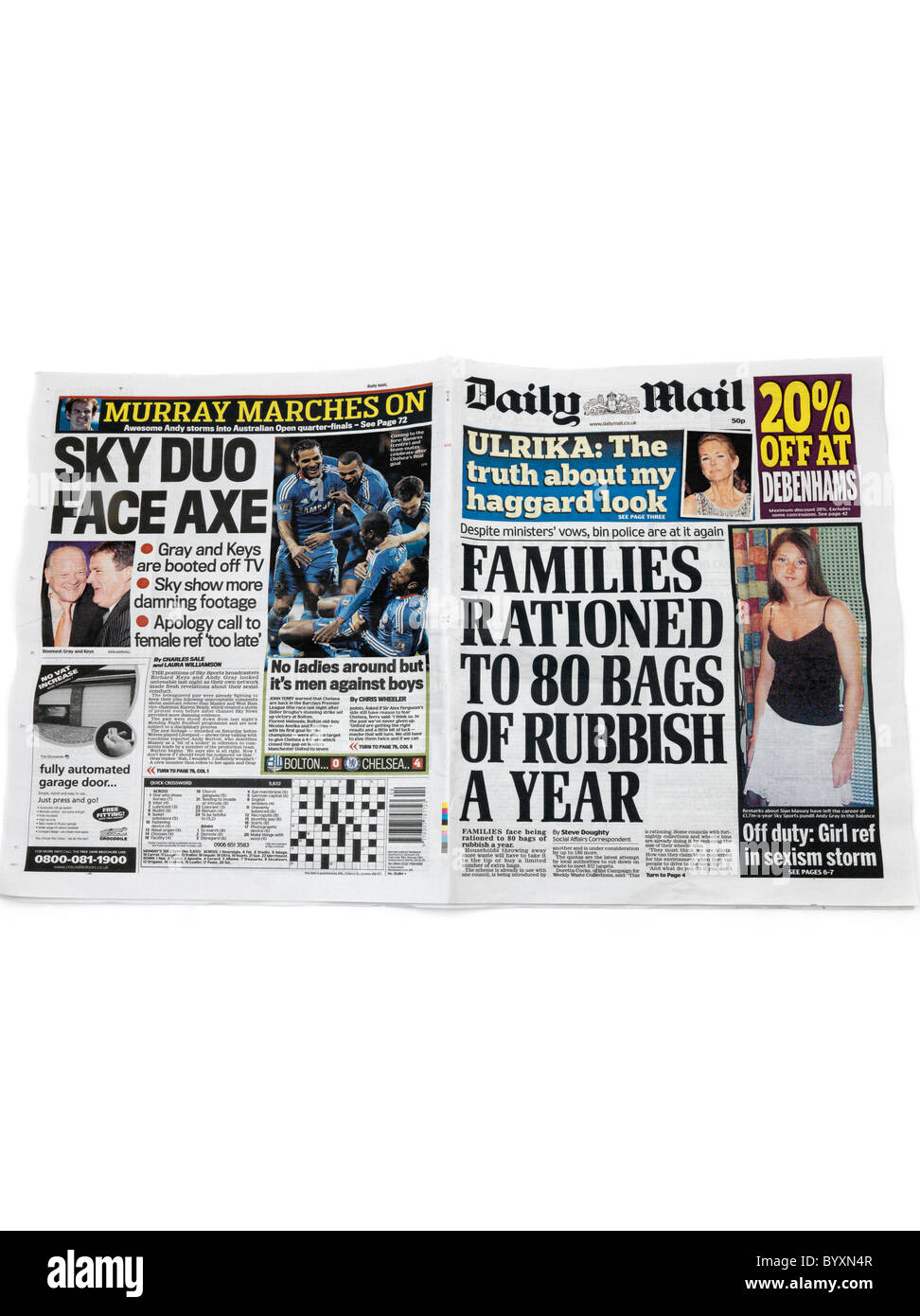 Daily Mail Newspaper Showing Front High Resolution Stock Photography ...