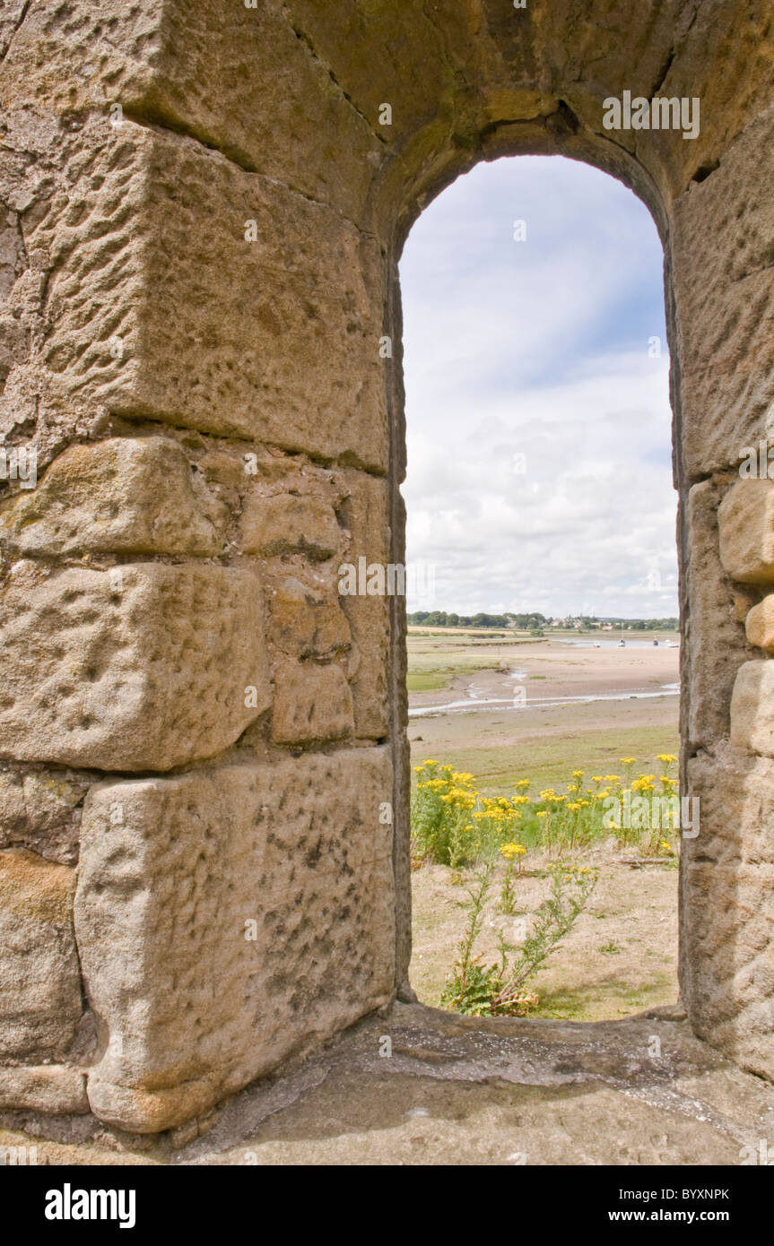 Mortuary Chapel window near Alnmouth Stock Photo - Alamy