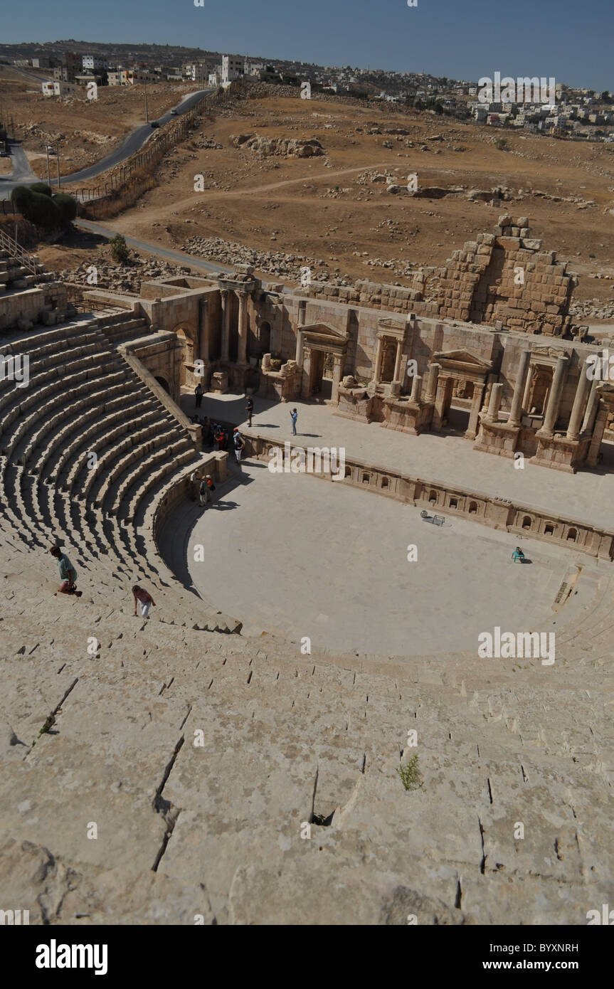 Jerash, Jordan: the south theater Stock Photo - Alamy