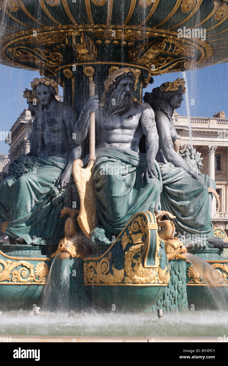 statues in a fountain; paris, france Stock Photo - Alamy