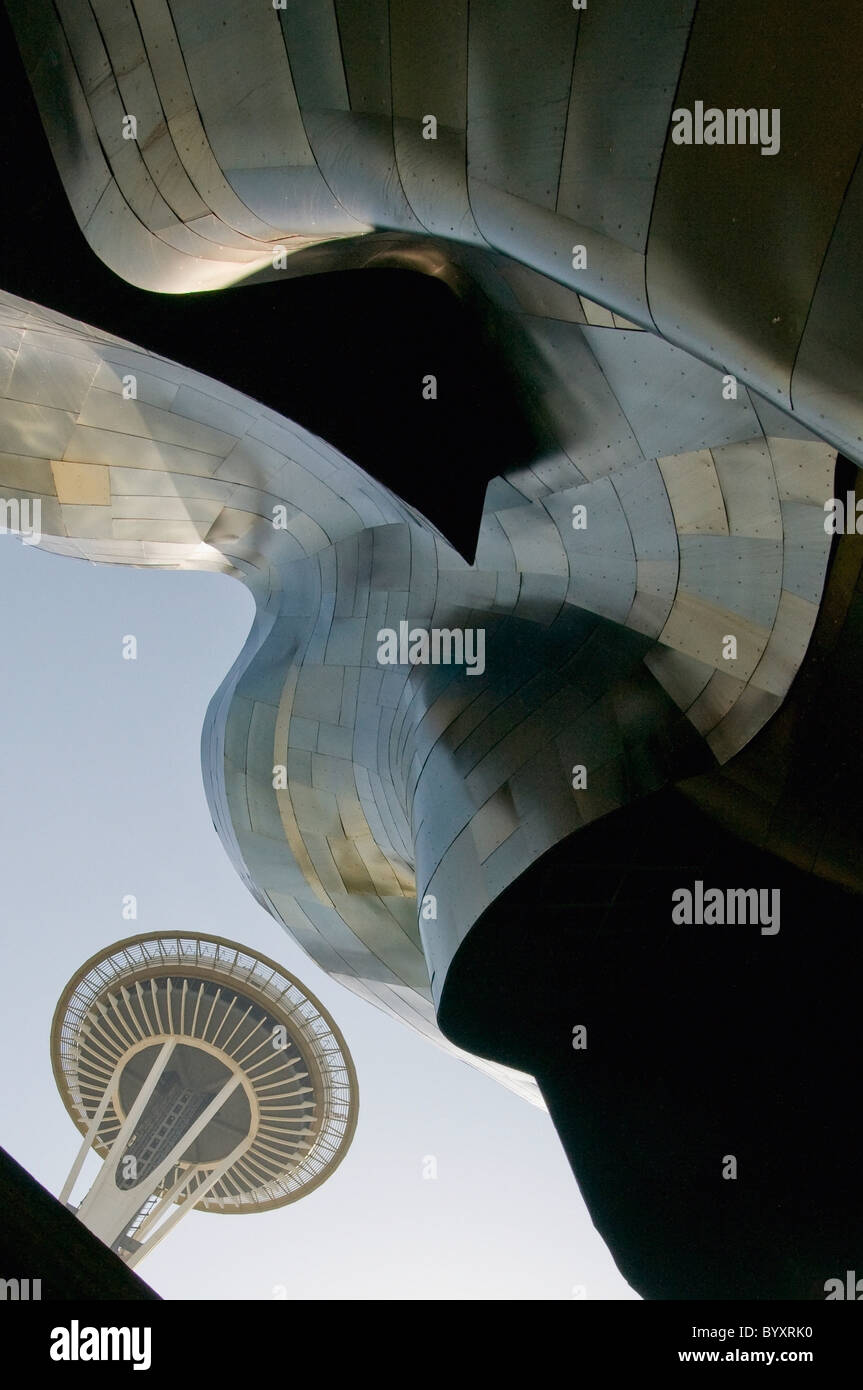 the seattle space needle and the seattle music experience building ...