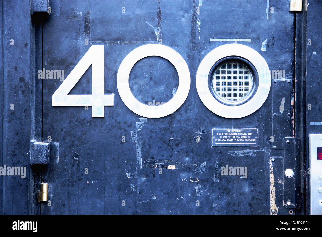 the number 400 on a building's door; new york city, new york, united ...