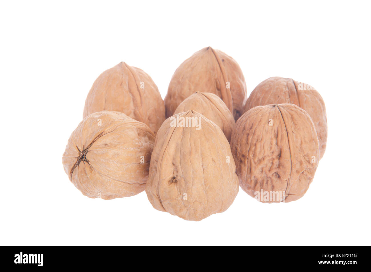 bunch of walnuts isolated on white background Stock Photo - Alamy