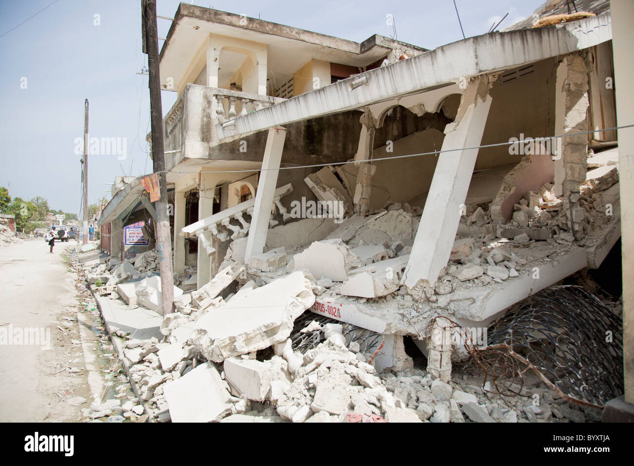 ruins of a building after the haitian earthquake; port-au-prince, haiti ...