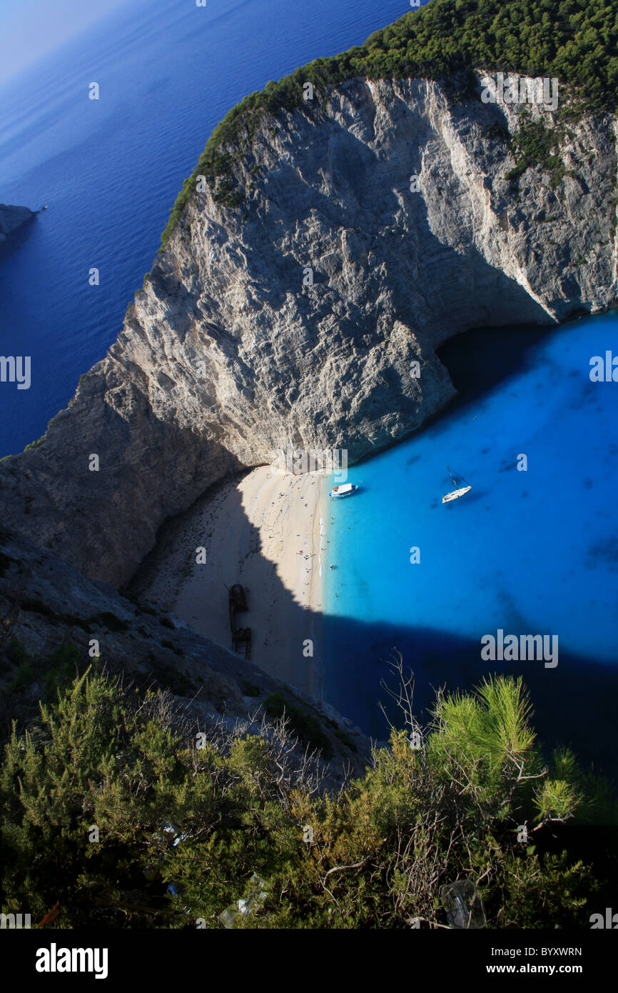 Beach of Navagio, or Shipwreck Beach, a smugglers' cove in Zakynthos ...