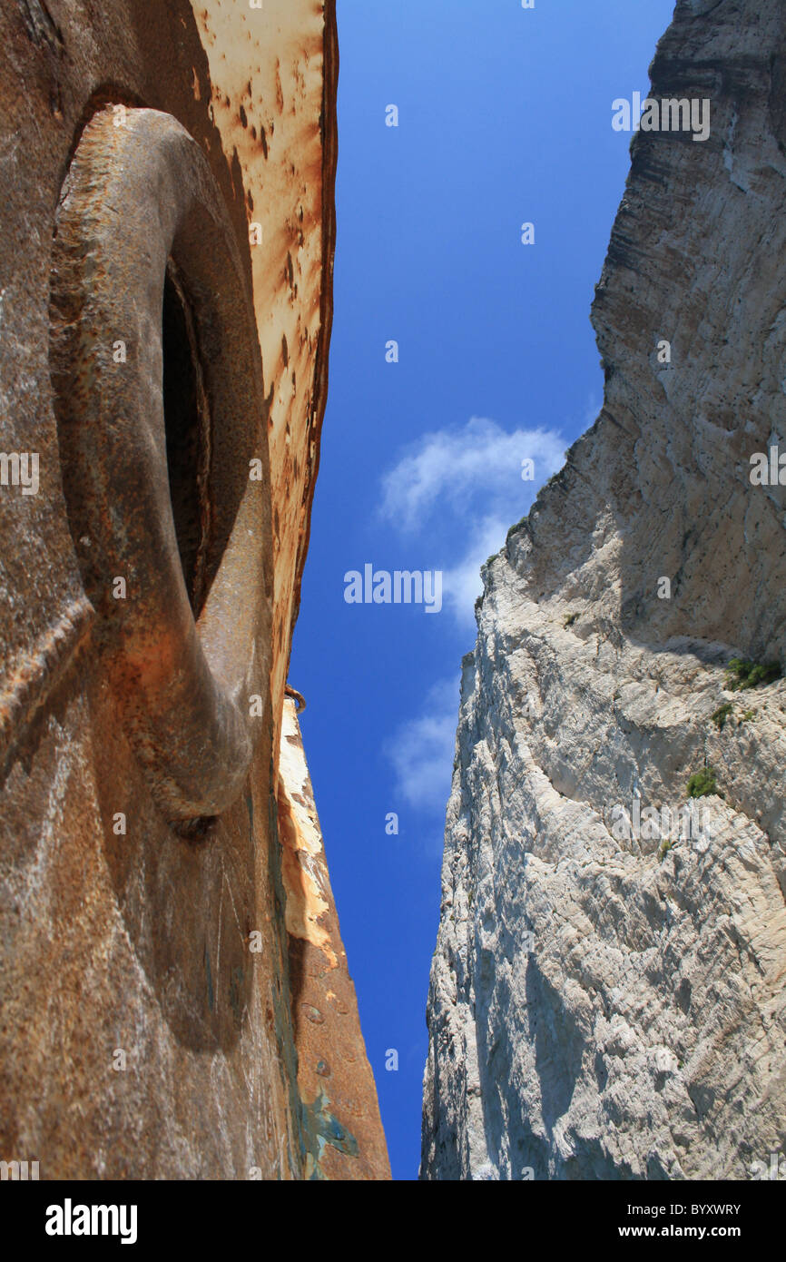 Beach of Navagio, or Shipwreck Beach, a smugglers' cove in Zakynthos ...