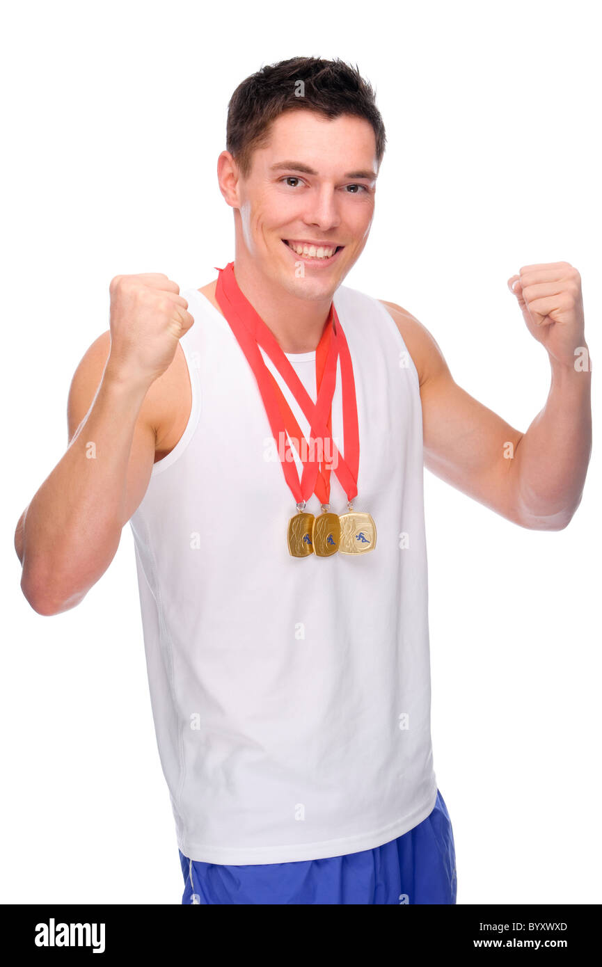 Full isolated studio picture from a young sportsman Stock Photo - Alamy