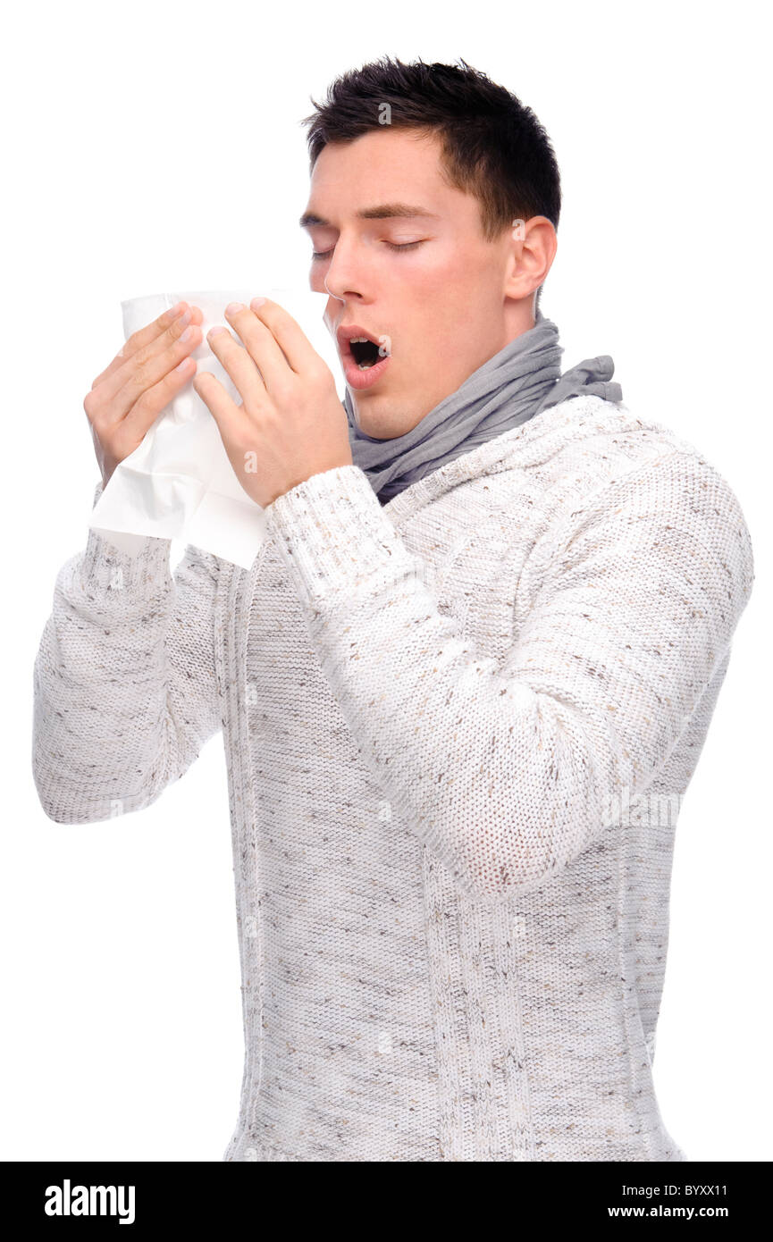 Full isolated studio picture from a young man with handkerchief Stock ...