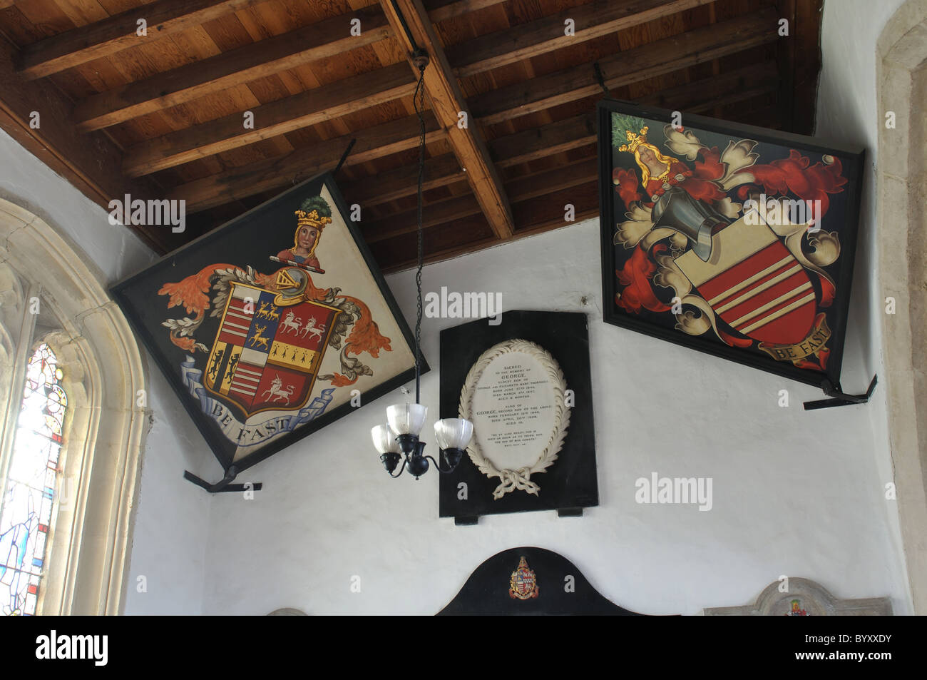 Hatchments in St. Laurence Church, Diddington, Cambridgeshire, England ...