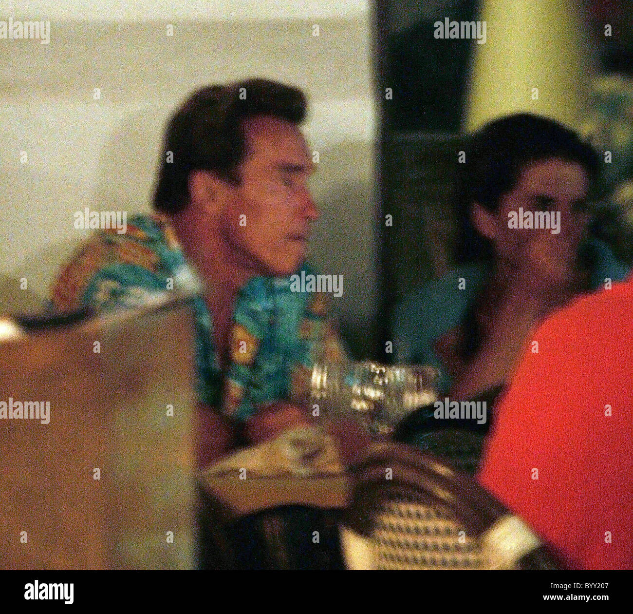 Arnold Schwarzenegger the "governator" takes his family to Tra Di Noi ...