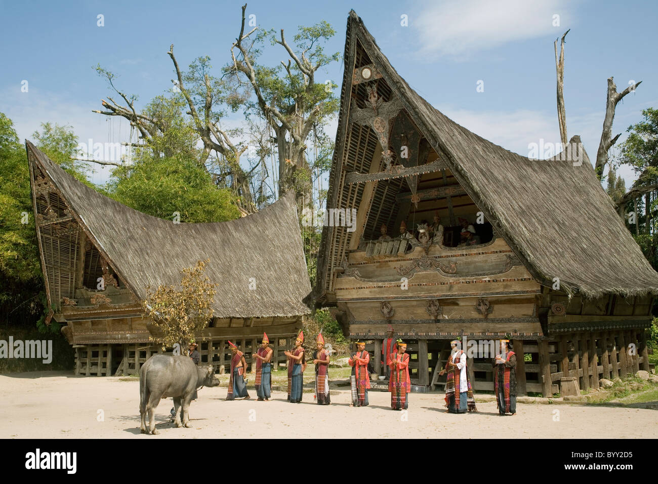 Indonesia Sumatra Lake Toba Samosir island Simanindo Batak dancers ...