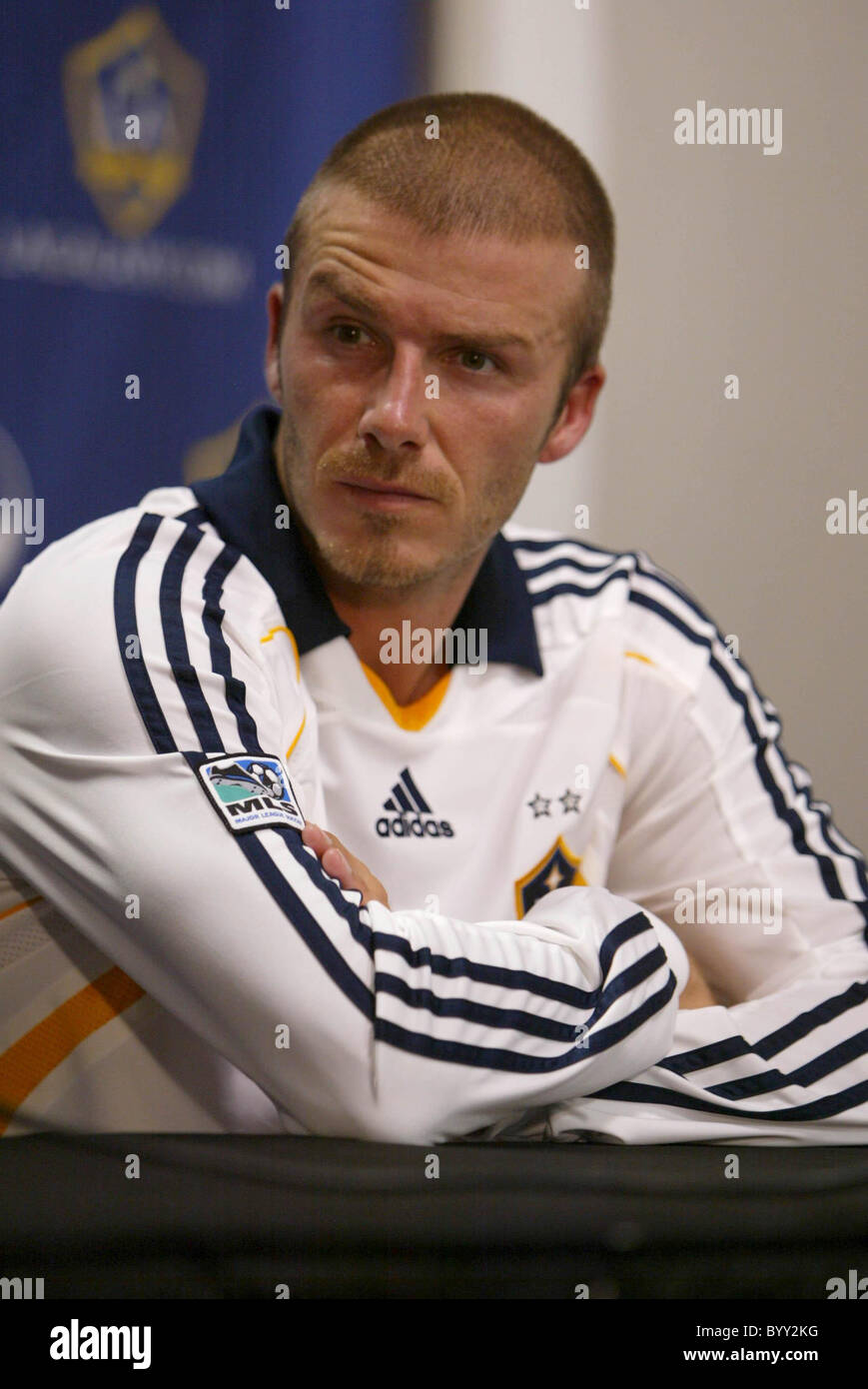 David Beckham Press conference held at the RFK Stadium batting room to ...