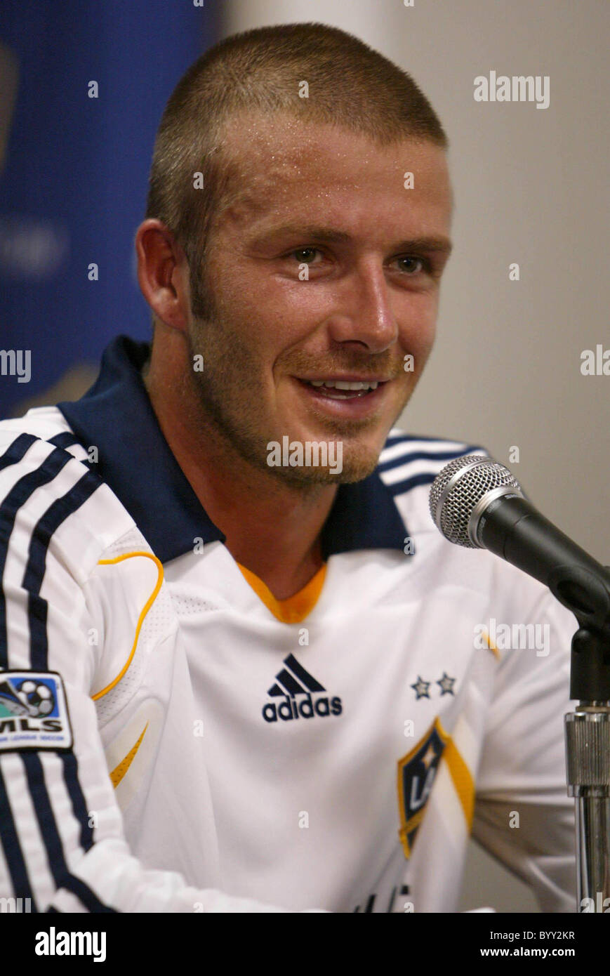 David Beckham Press conference held at the RFK Stadium batting room to ...