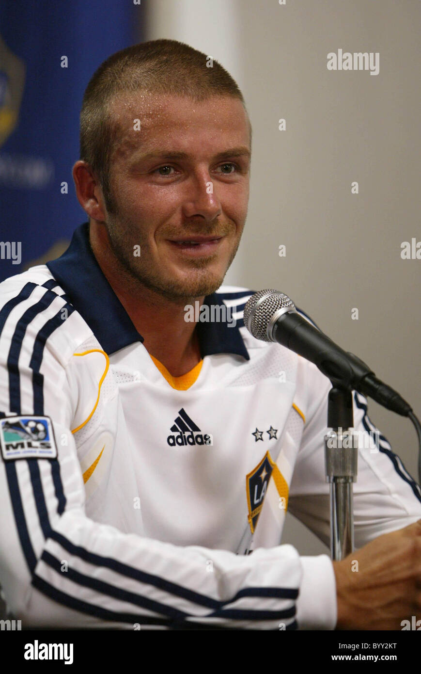 David Beckham Press conference held at the RFK Stadium batting room to ...