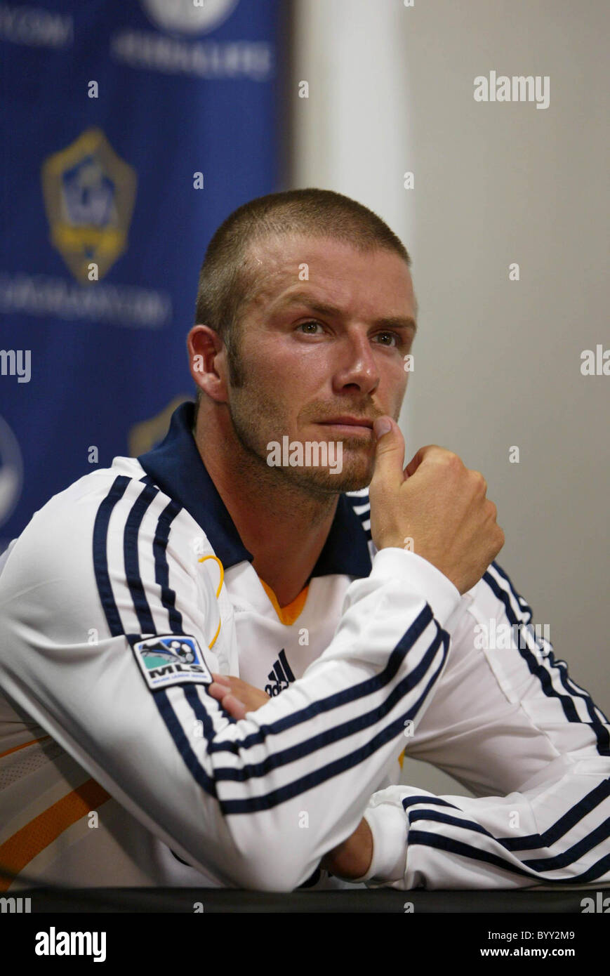 David Beckham Press conference held at the RFK Stadium batting room to ...