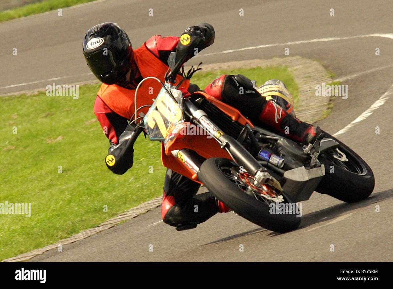 Stuart Manning of tv show 'Hollyoaks' competes in the Bracken KTM 660 ...