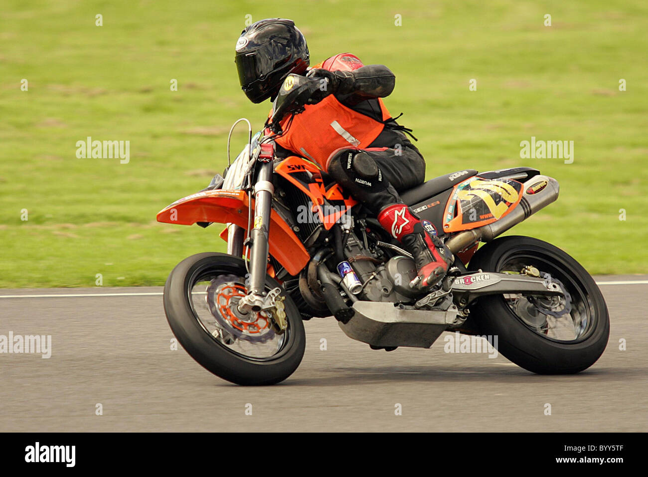 Stuart Manning of tv show 'Hollyoaks' competes in the Bracken KTM 660 ...