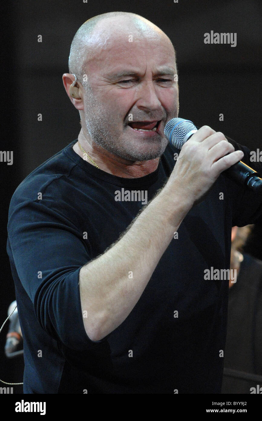 Phil Collins of Genesis performs live in concert at Madison Square ...