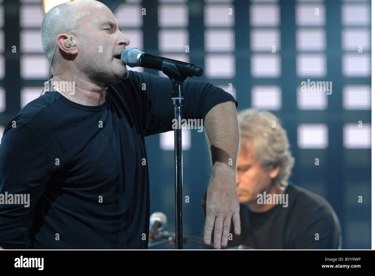 Phil Collins of Genesis performs live in concert at Madison Square ...