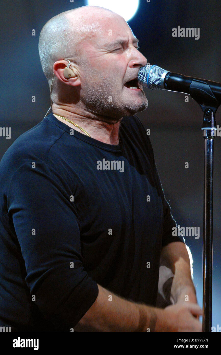 Phil Collins of Genesis performs live in concert at Madison Square ...