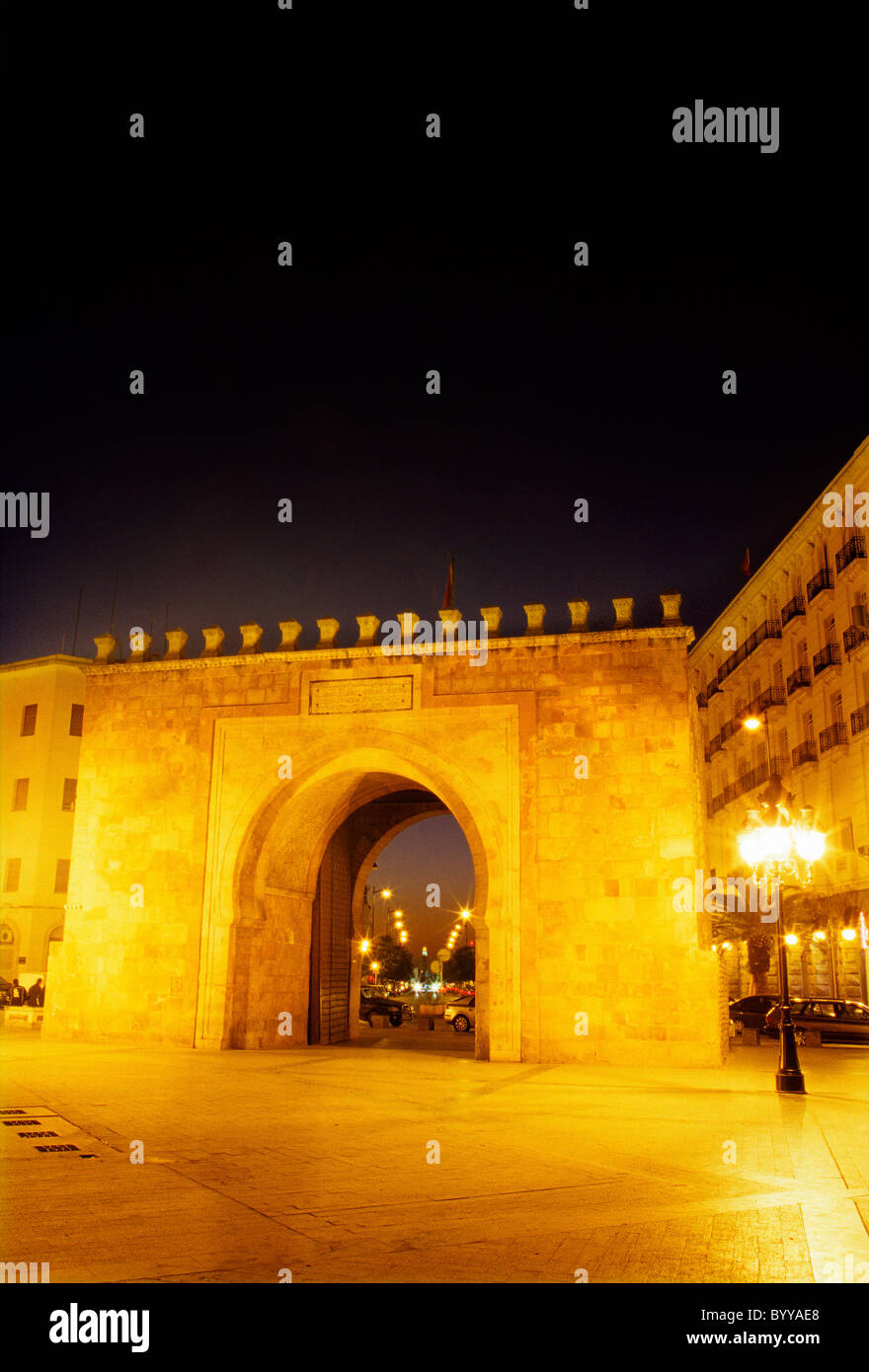Bab Bhar (French Gate) near the entrance to the UNESCO World Heritage ...