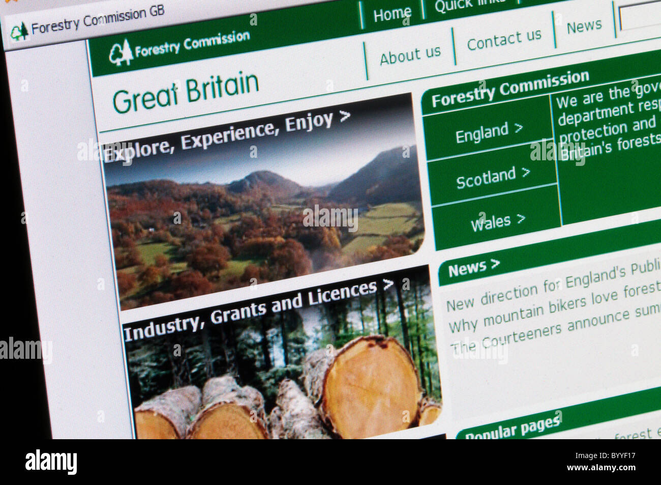 Forestry Commission website Stock Photo - Alamy