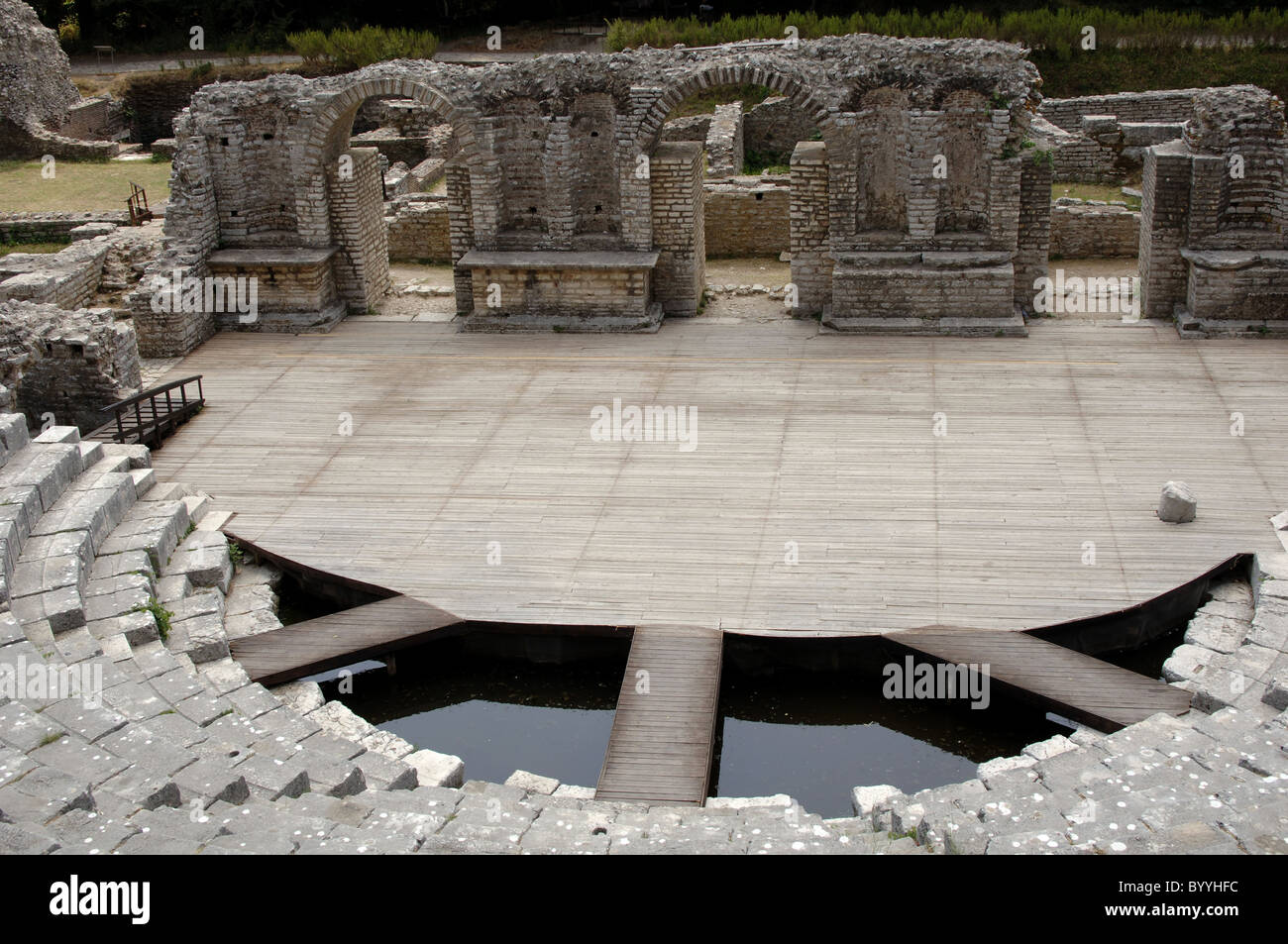 Albania. Butrint. Greek Theater. 3rd century B.C, later adapted by the ...