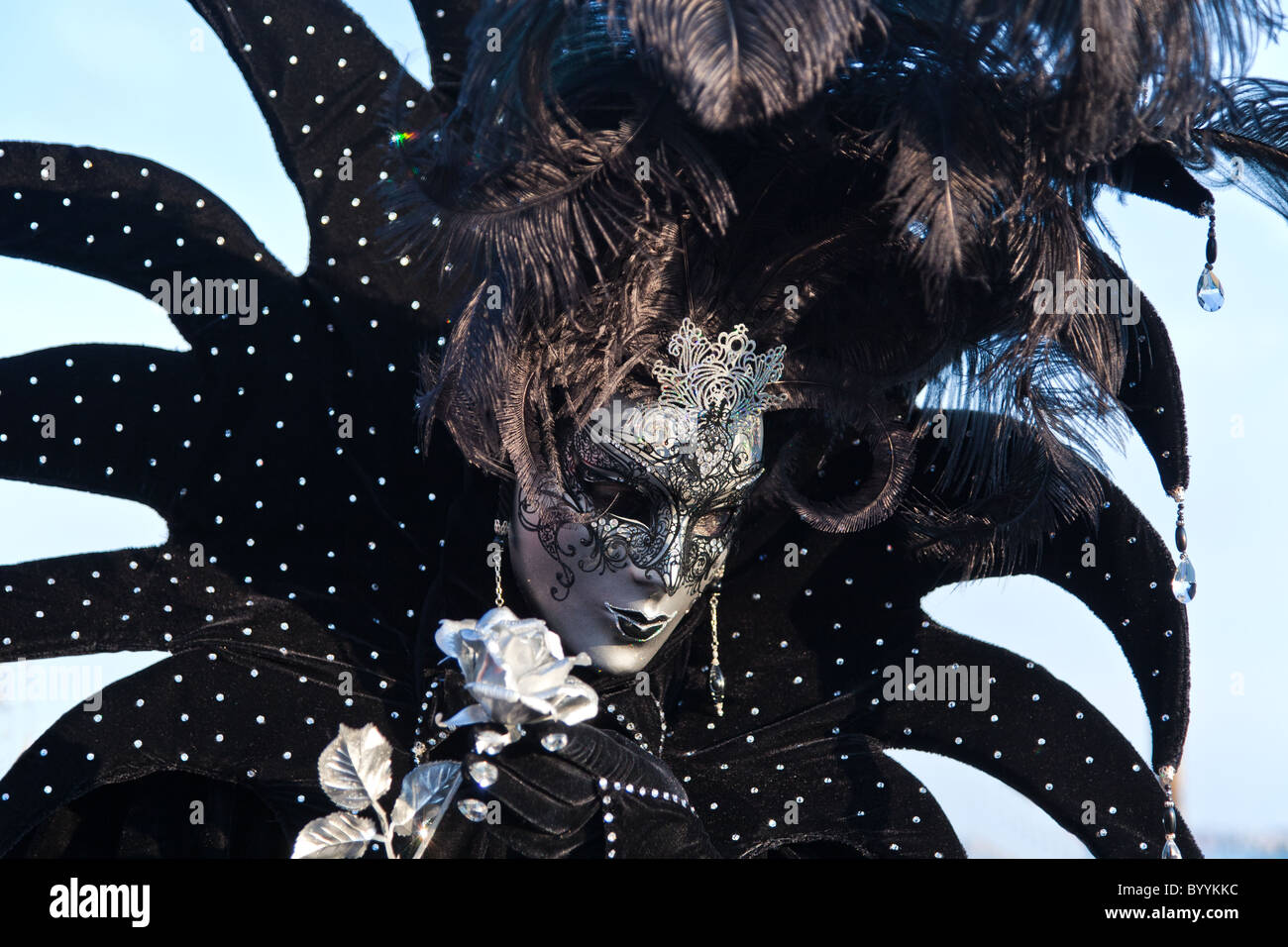 Italy, Venice, typical carnival masks in Piazza San Marco Stock Photo ...