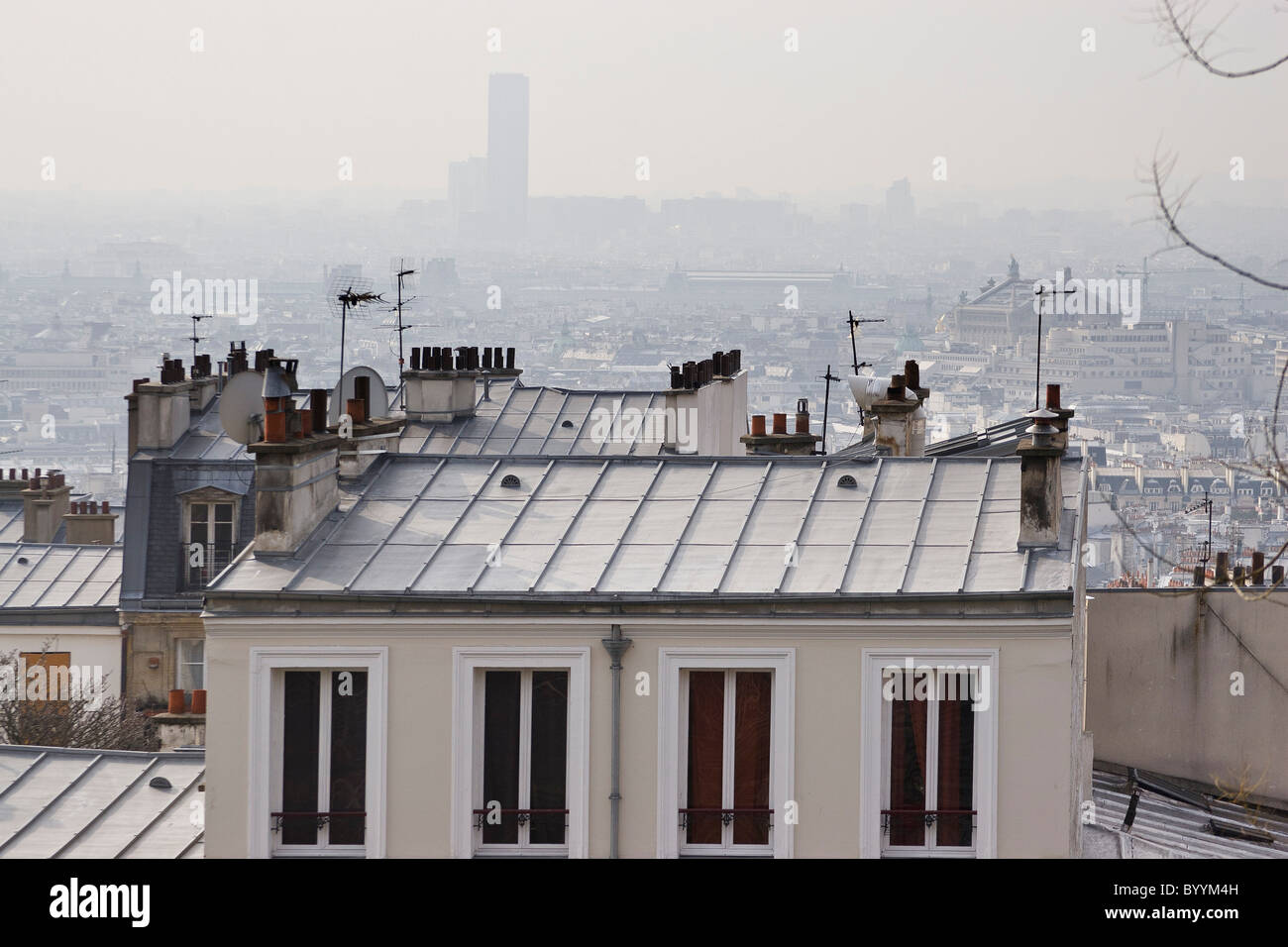 Paris rooftops seen from Montmartre Stock Photo - Alamy