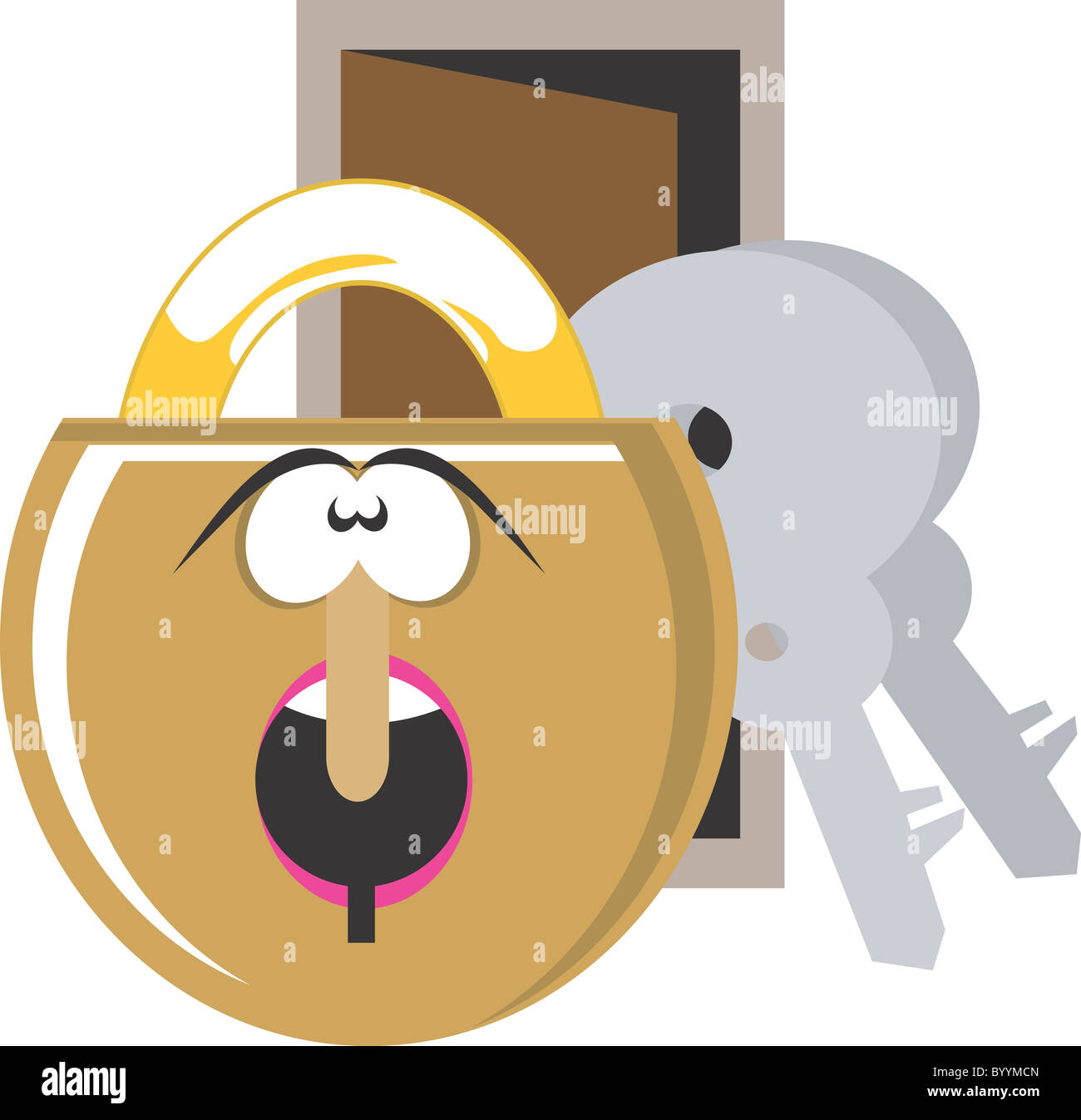 Cartoon padlock and key hi-res stock photography and images - Alamy