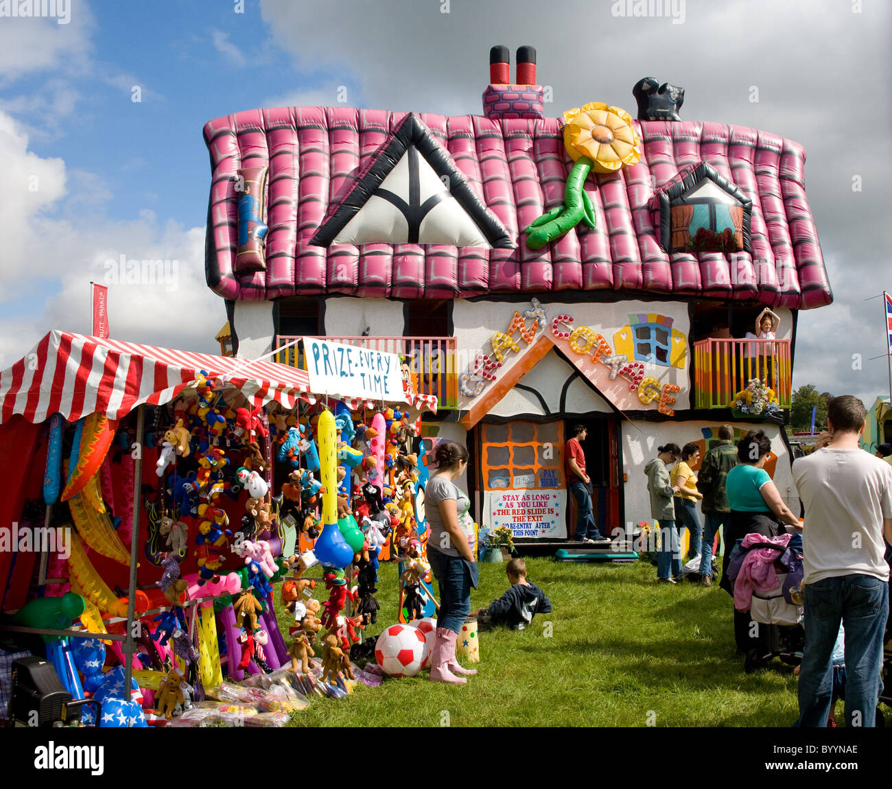 Children's inflatable play house and sales stall at the Bucks County ...