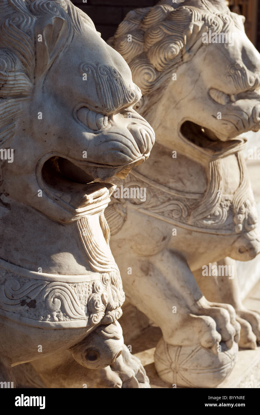 Stone lions guard entrance hi-res stock photography and images - Alamy