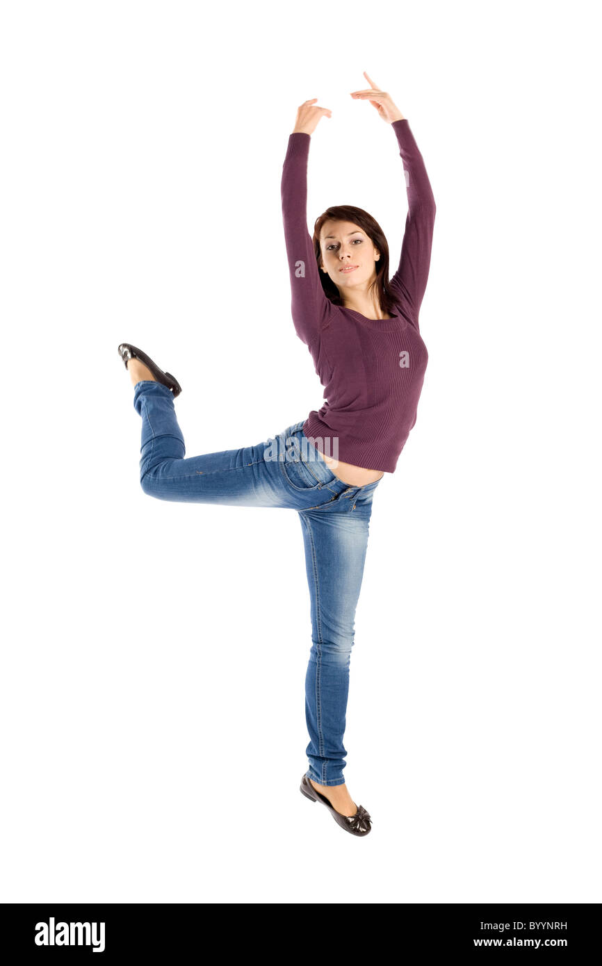 Jump pose Cut Out Stock Images & Pictures - Alamy