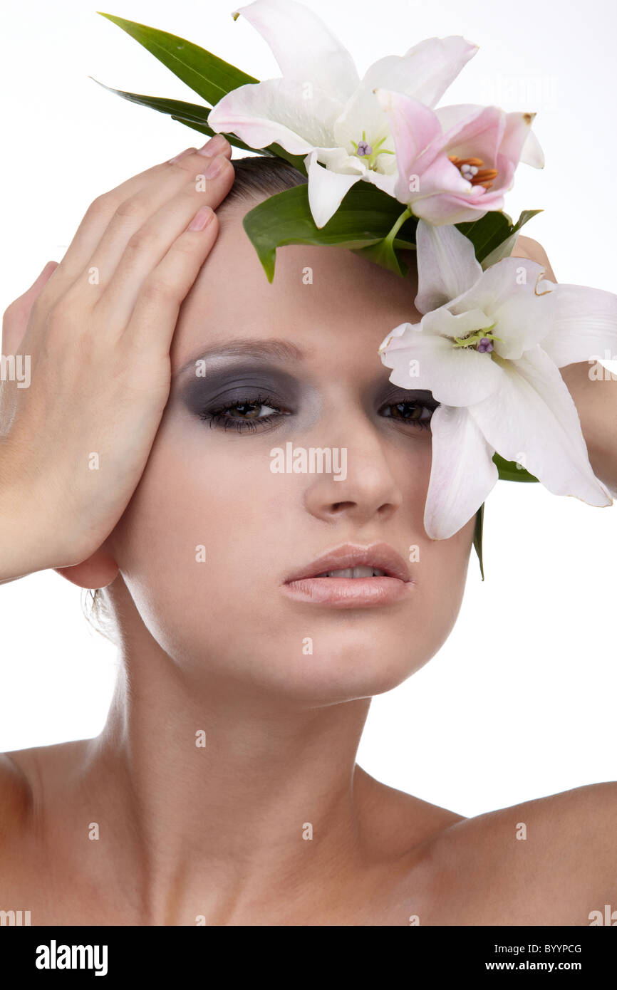 model with flower Stock Photo - Alamy