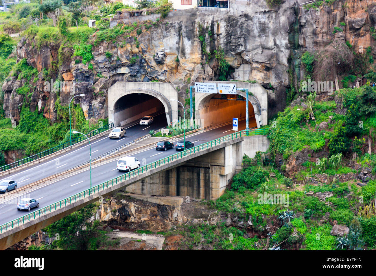 Entrance of a Highway Tunnel on the Island Madeira, Portugal Stock ...
