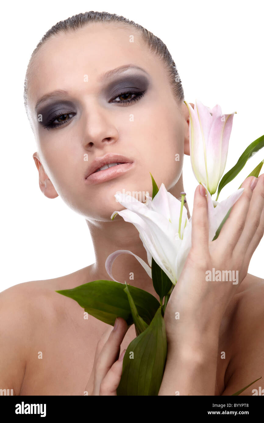 model with flower Stock Photo - Alamy
