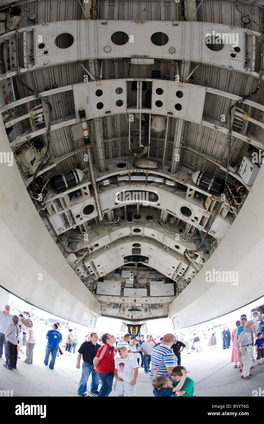 Vulcan delta wing bomber bomb bay doors open for inspection by the ...
