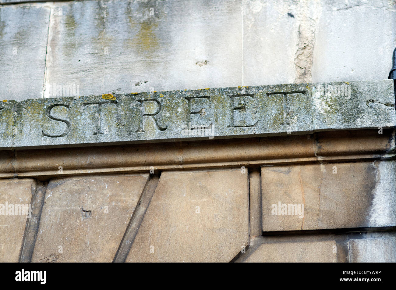 Street name in stone Stock Photo - Alamy