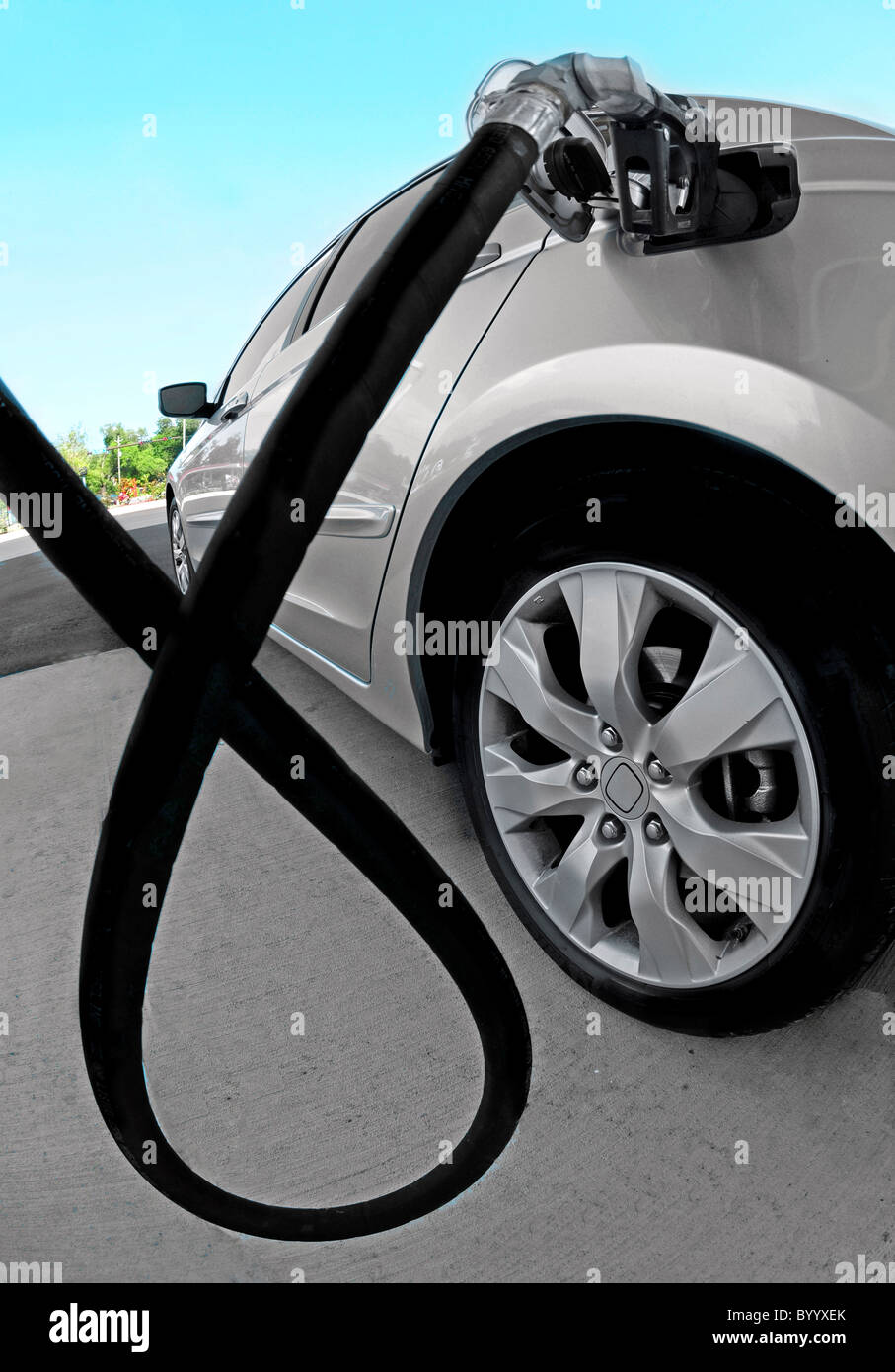 Car being fueled at gas station Stock Photo - Alamy
