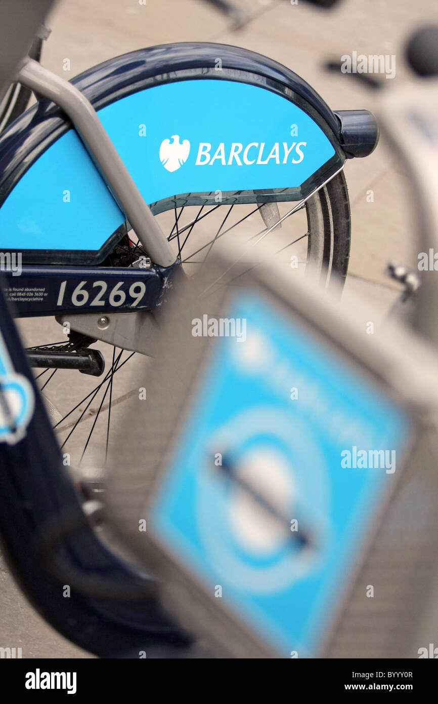 View of docking station for the london cycle hire hi-res stock ...