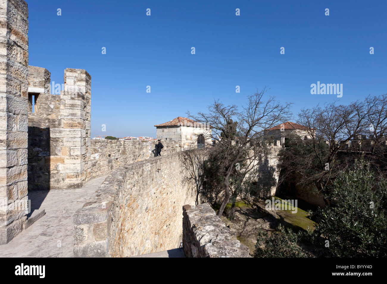 Sao Jorge (St. George) Castle in Lisbon, Portugal. “Castelejo" area ...