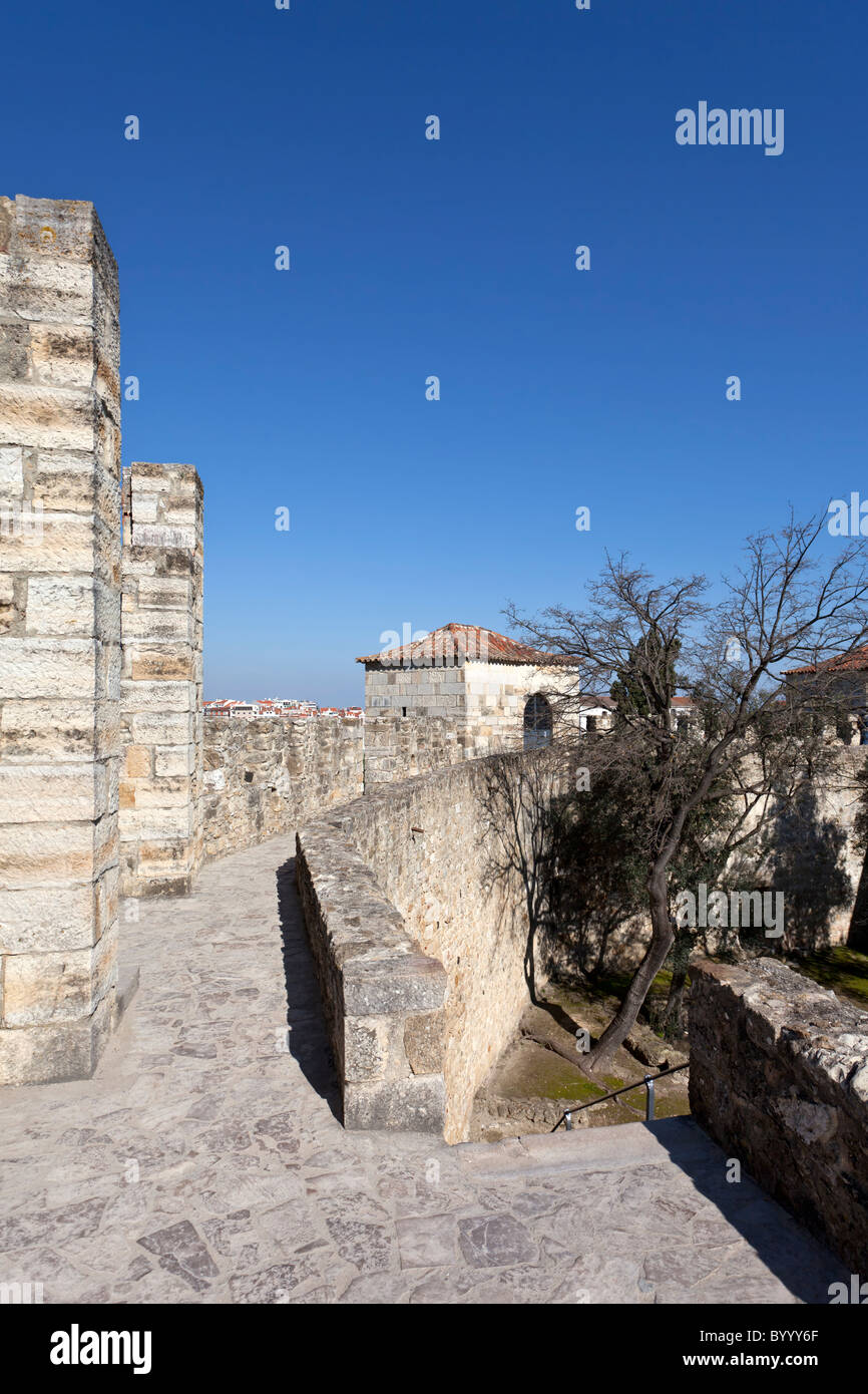 Sao Jorge (St. George) Castle in Lisbon, Portugal. “Castelejo" area ...