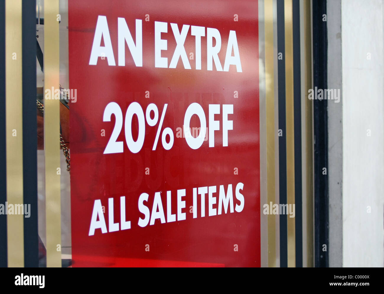 sale sign in a shop window Stock Photo - Alamy