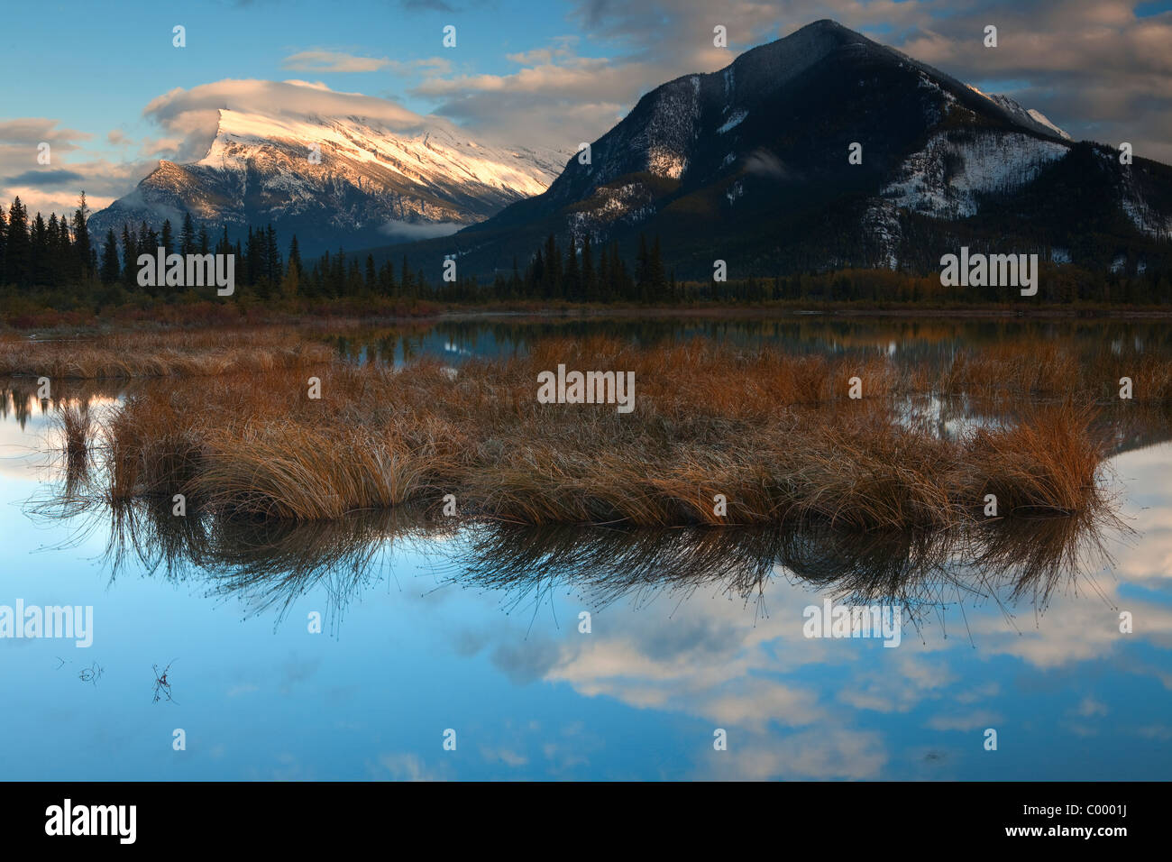 Vermillion river and the canadian rocky mountains hi-res stock ...