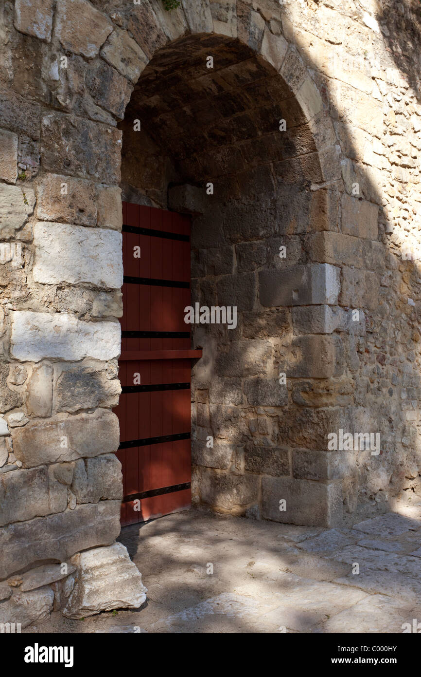 The famous Martim Moniz gate in the Sao Jorge (St. George) Castle in ...