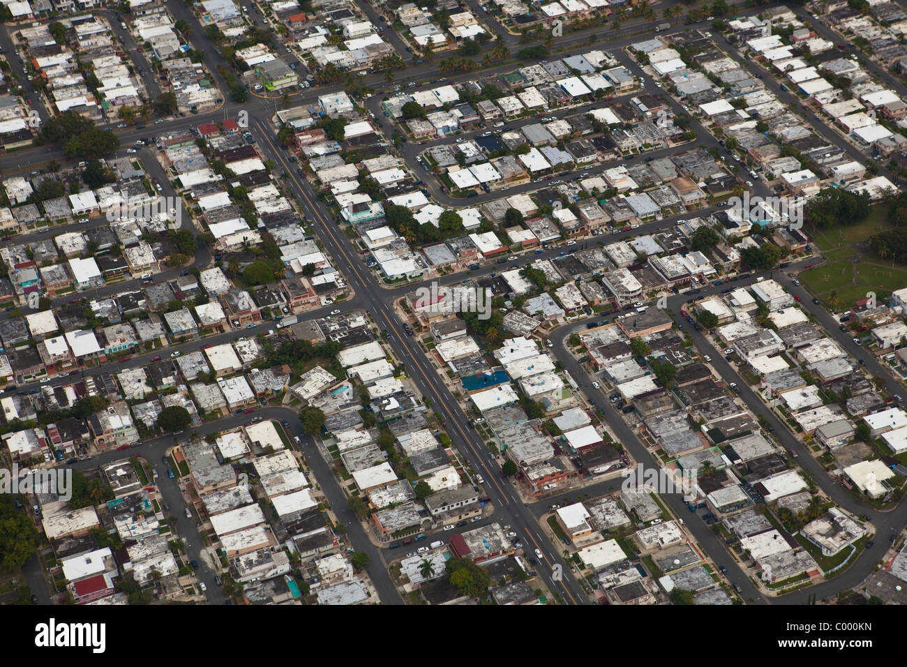 Aerial of crowed barrios outside San Juan, Puerto Rico Stock Photo - Alamy